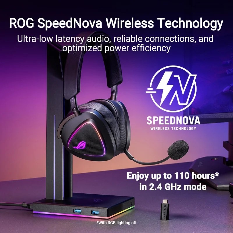 Slušalice Asus Rog Delta II Gaming Wireless Crne