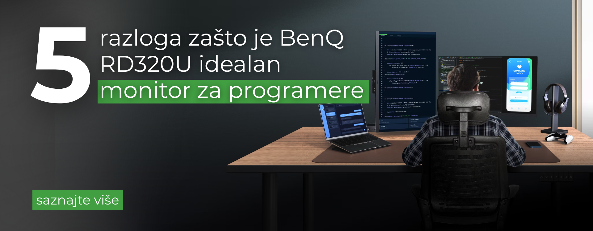 5 razloga zašto je BenQ RD320U idealan monitor za programere